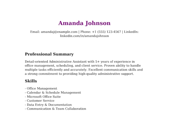 Create or improve your professional resume or cv by Sully_ava | Fiverr