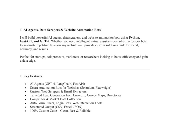 Build a fully autonomous gpt ai agent to automate any task or overflow by Ammaryasir804 | Fiverr