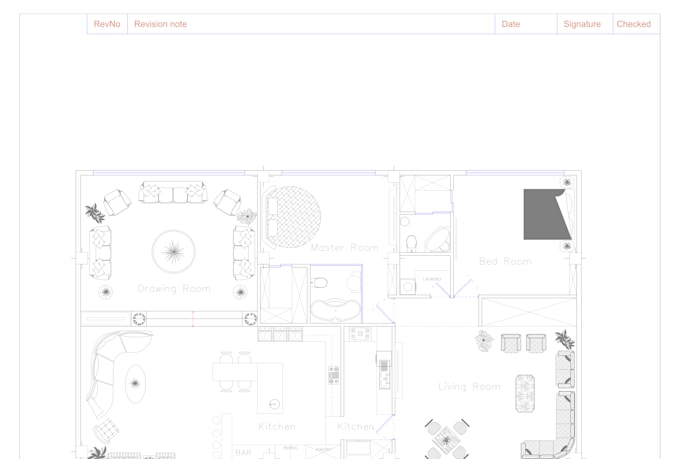 Professional 2d floor plan design for homes by Fatememaroof | Fiverr