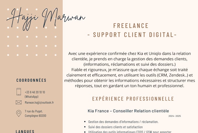 Support client et gestion de votre service client fr by Marwanhajji ...