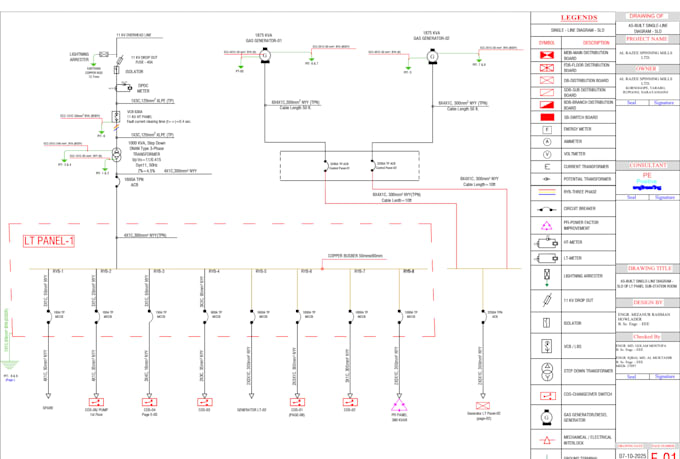 Design detailed 2d electrical drawings and sld using autocad by Mizanur ...