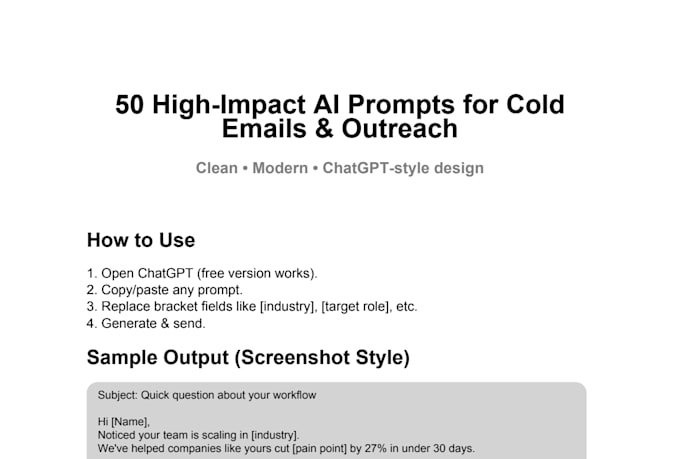 Te daré 50 prompts de ai de alto impacto para outreach y generación de ...