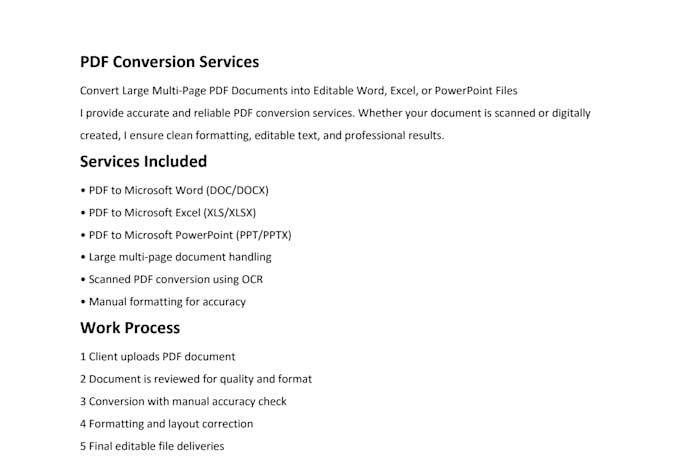 Convert large multi page pdf documents into editable word excel or ...