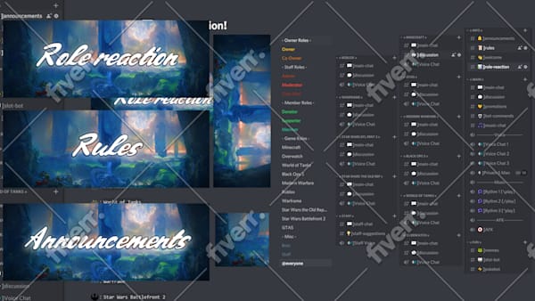 Create a fully functional discord server for you by Everydiscord