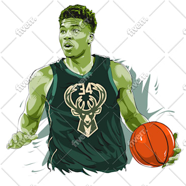 Unique color vector sports player portrait illustration by Fredtezar