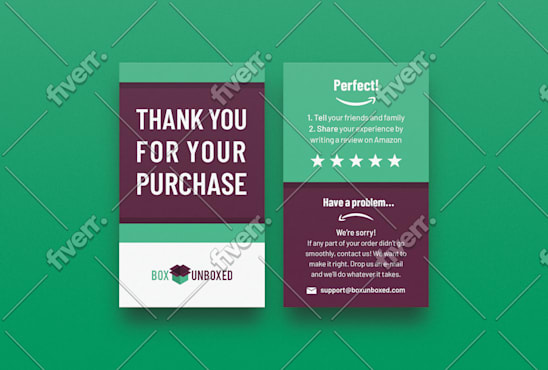 Design a modern amazon thank you card, product insert, postcard by Andrewid