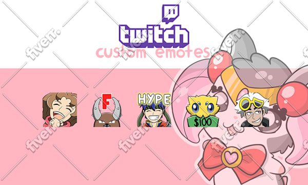 Create custom and cute twitch and discord emotes by Kitfelicity