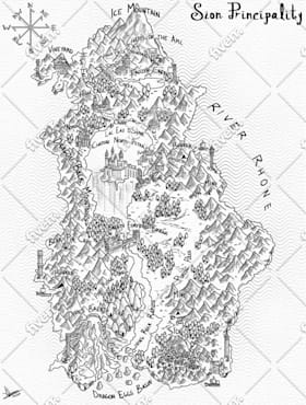 Illustrate medieval fantasy map by Adrianobezerra