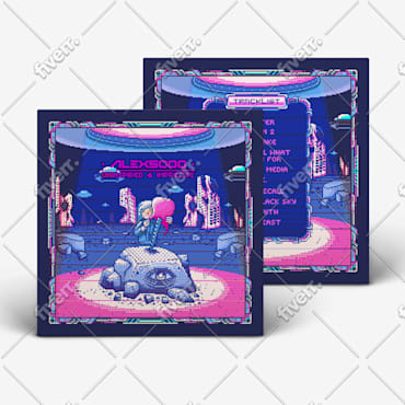 Create premium retro pixel art album cover by Shakaw