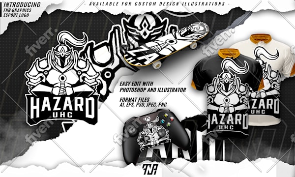 Design any illustrations esports logo in 24 hours by Fnr_graphics