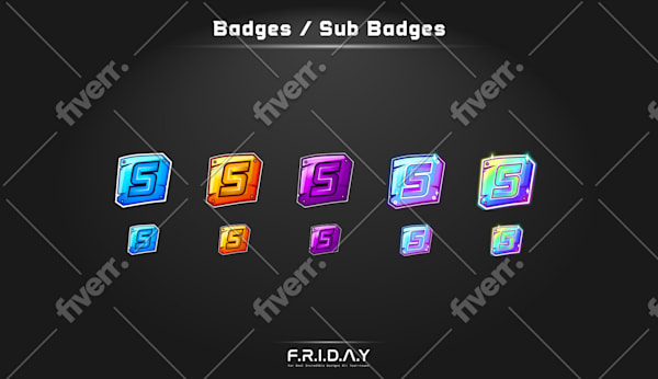 Draw awesome custom badges or sub badges for twitch by Fridaydesign