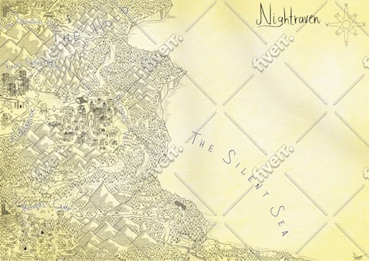 Illustrate medieval fantasy map by Adrianobezerra