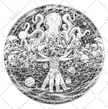 Draw glorious art with bw engraving style, ideal for tattoo by Tonymidi