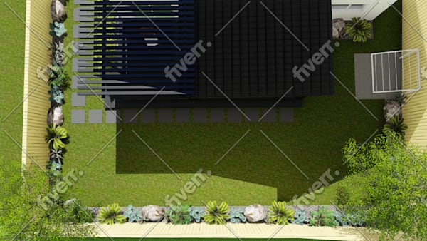 Design, landscape and garden concept 2d and 3d by Asankabn