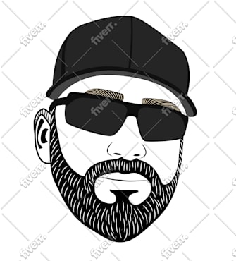 Draw your face logo in vector line art mascot by Nidaamjad