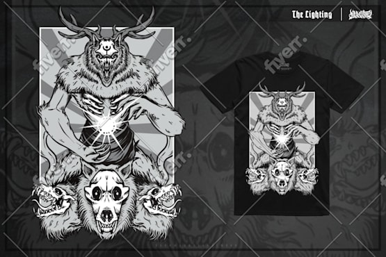 Create dark illustration hand drawing and line art by Gunawanartd