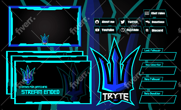 Design best twitch logo and overlay for your stream by Visual_art_7