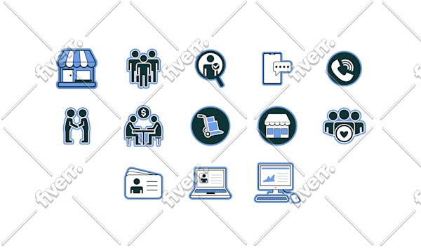 Create unique and awesome custom icons design for business by Feryand