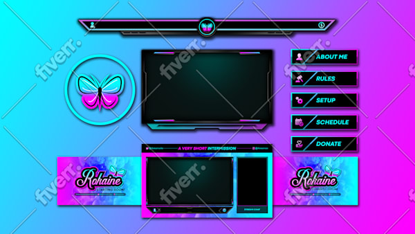 Design amazing twitch overlay and logo by Khaligraphics