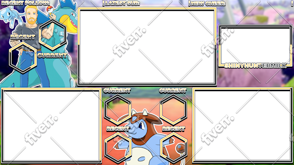 Design a professional pokemon stream overlay by Have2fate
