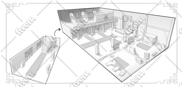 Create interior concept for game by Normansuarno