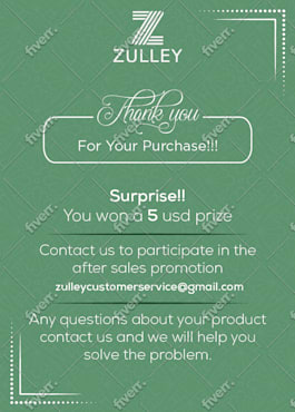 Design professional amazon product insert card, amazon thank you card ...