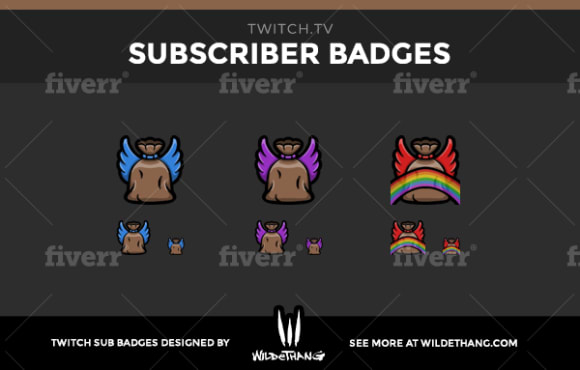 Design custom twitch subscriber badges for your channel by Wildethang Design custom twitch subscriber badges for your channel by Wildethang