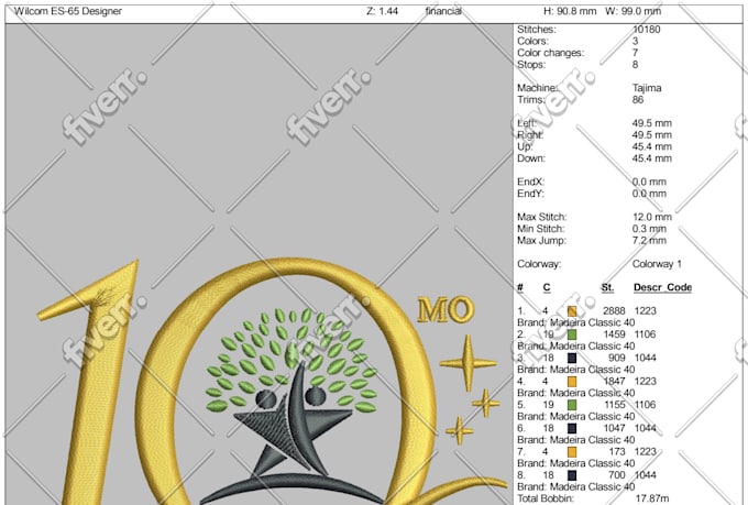 Do logo embroidery digitizing into dst files in 1 hour by Welcome612 ...