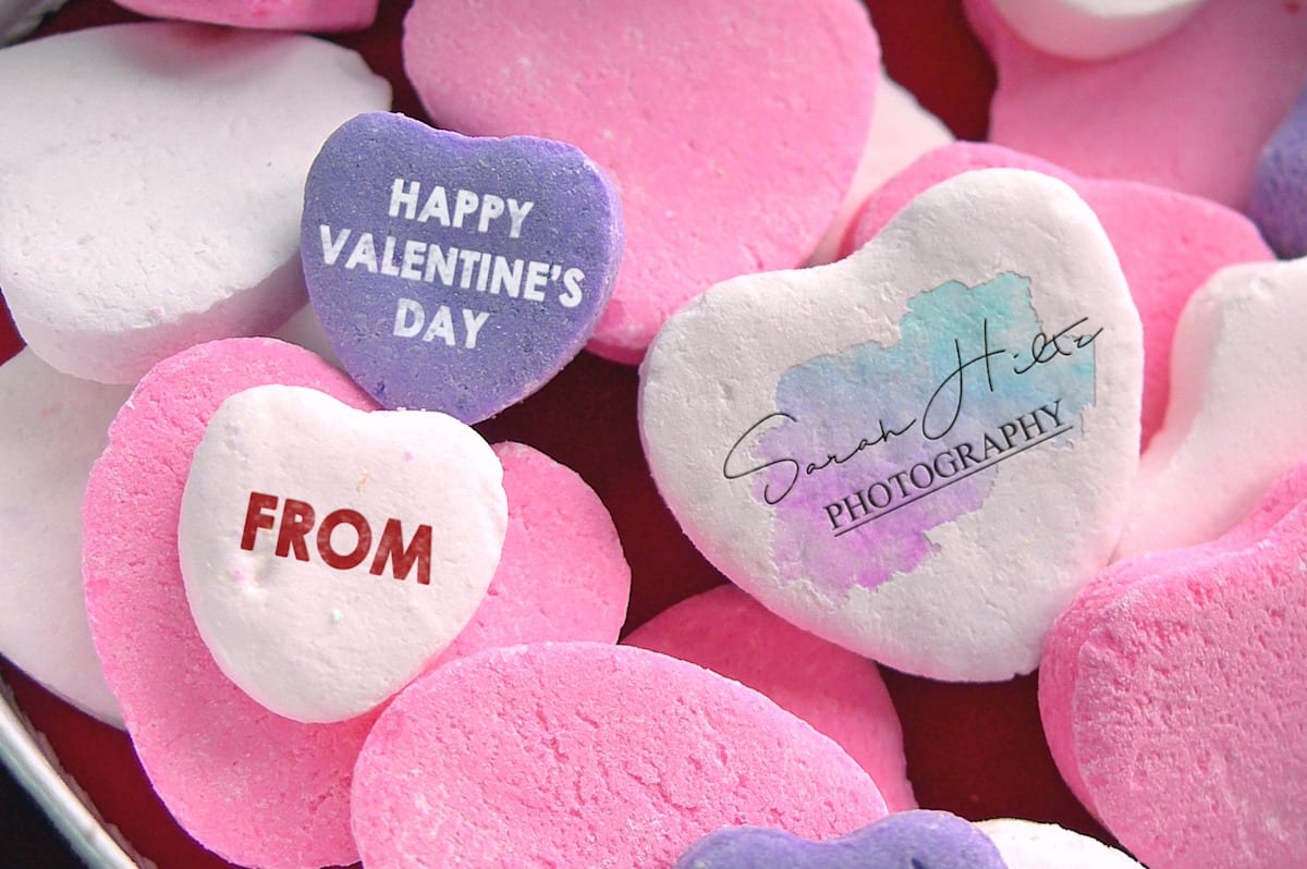 Put your logo or text on valentine heart candy by Ceeworks