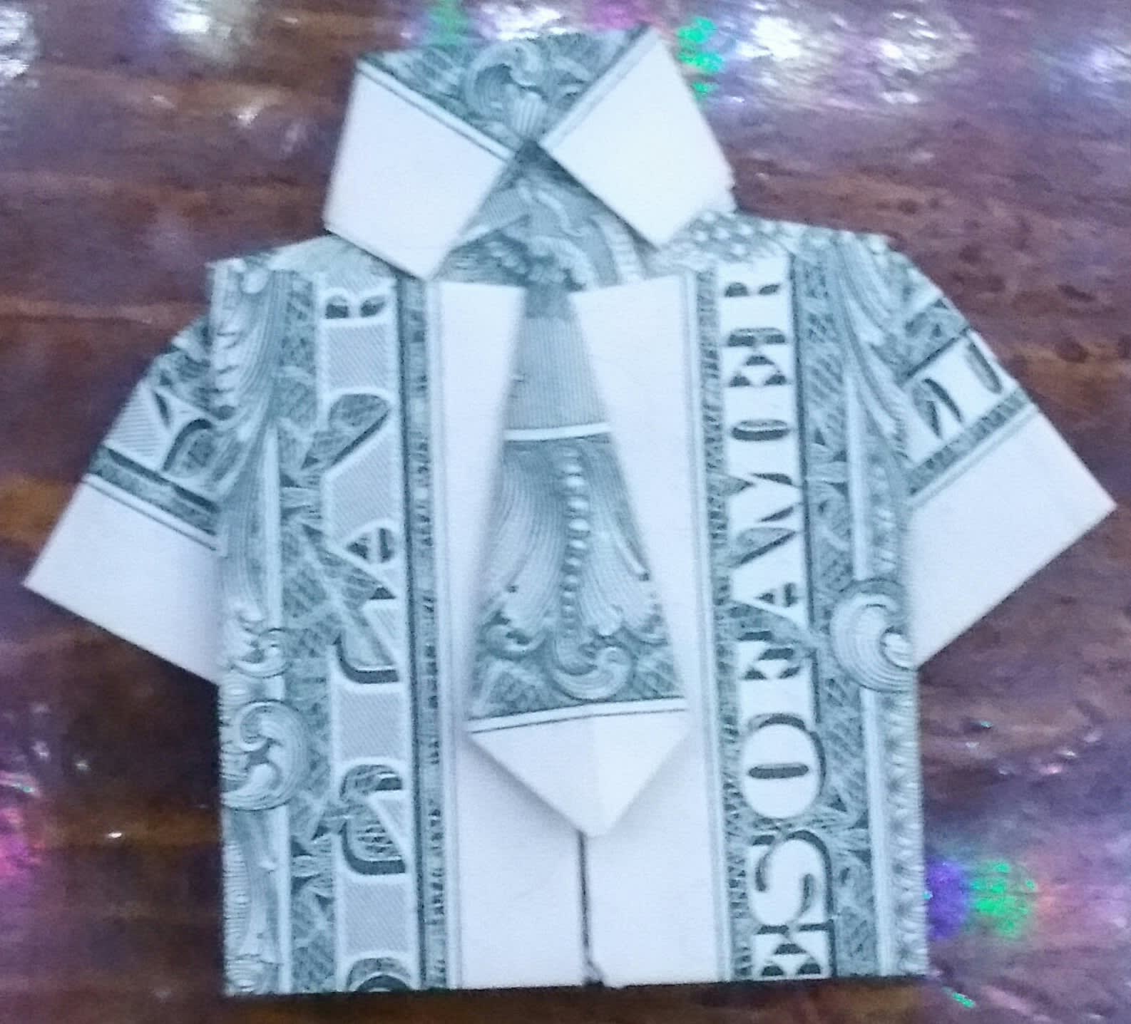 Dollar Bill Origami Shirt Make You A Origami Shirt With Tie From A One