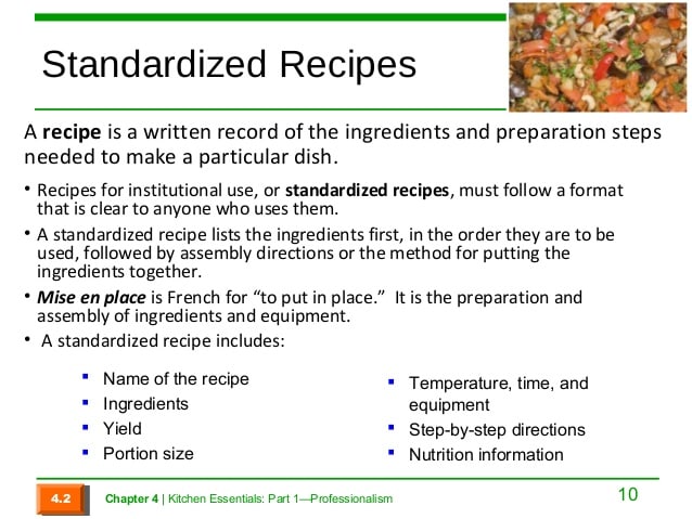 What Does A Standardized Recipe Include | Bryont Blog