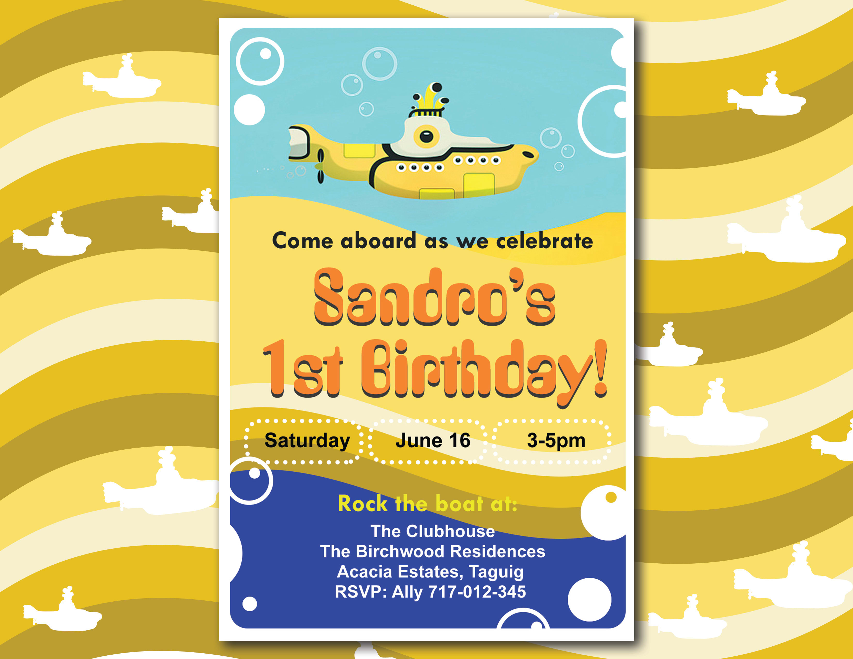 Beatles Invitation Template