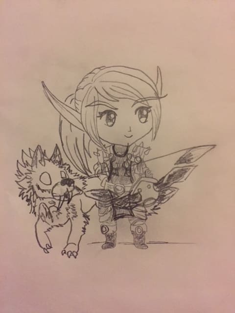 World Of Warcraft Belf Chibi Bloodelf Chibi Dragon Commission: Chibi