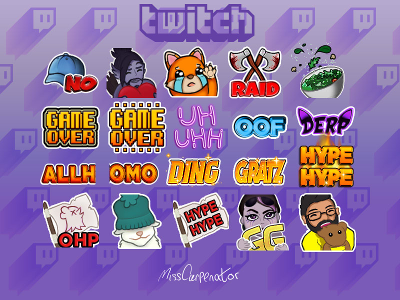 M Twitch Sub Badges and Twitch Emotes Drawing & Illustration Art ...