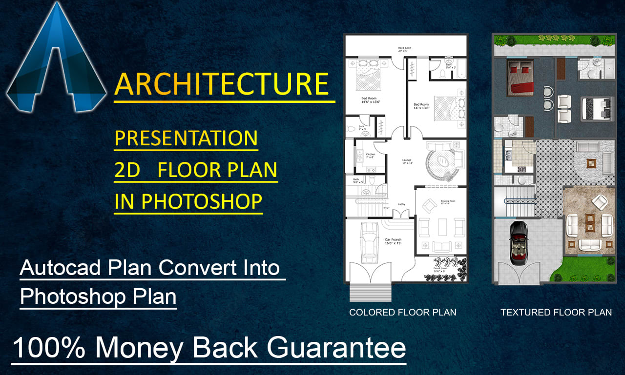 How To Render An Autocad Floor Plan With Photoshop Architecture