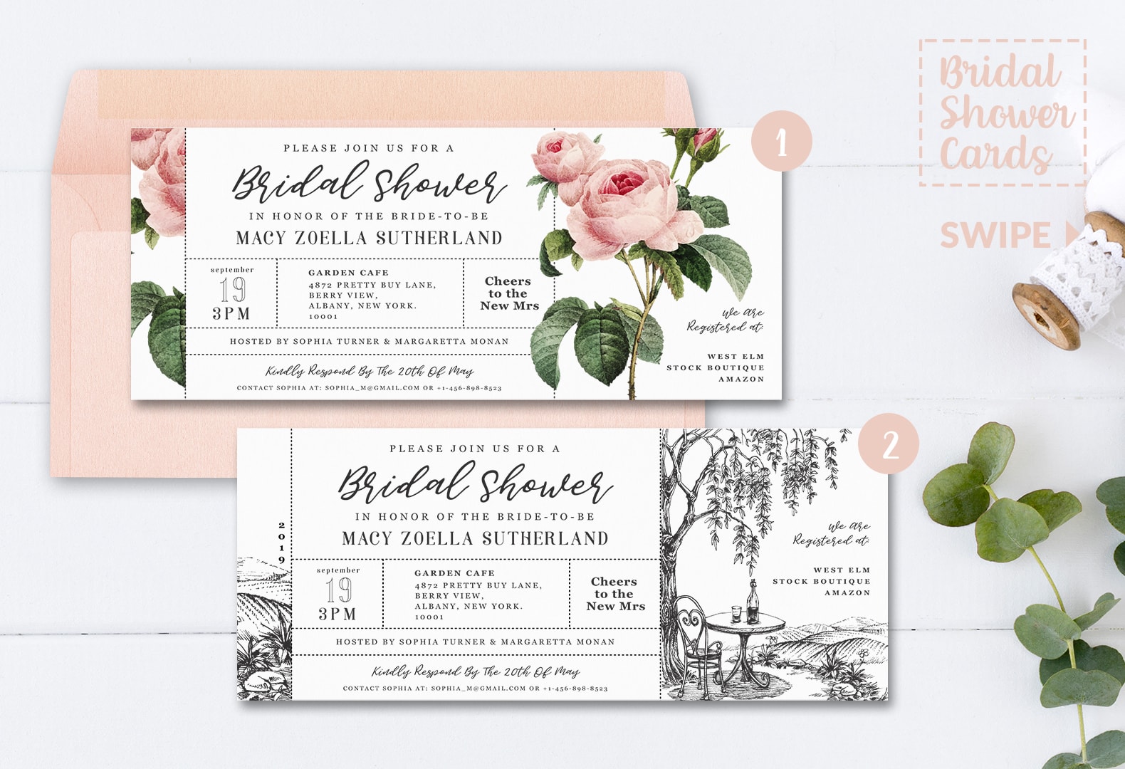 Bridal Shower Invitation Cards Designs Eucalyptus Bridal Shower