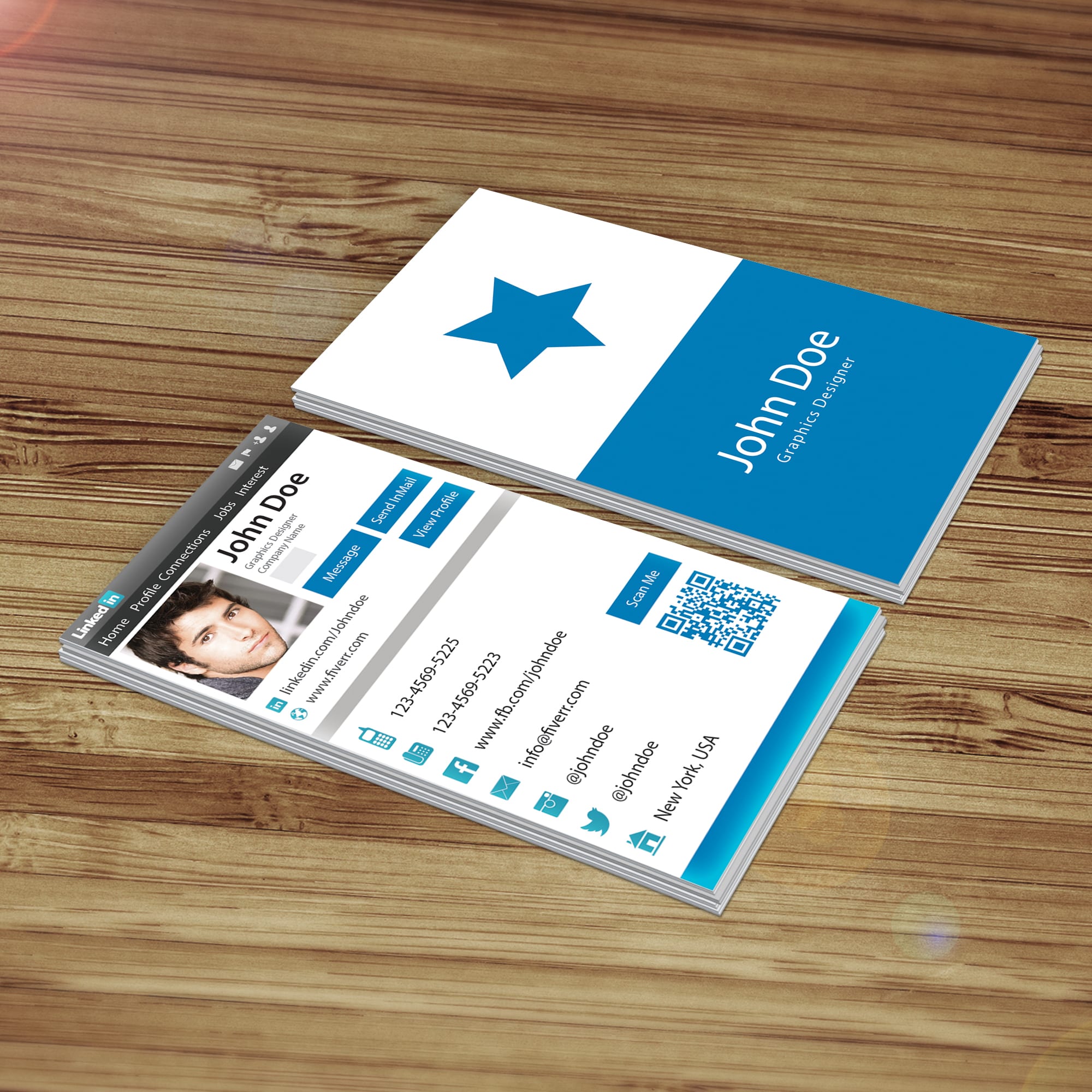 Business Cards With Linkedin Logo