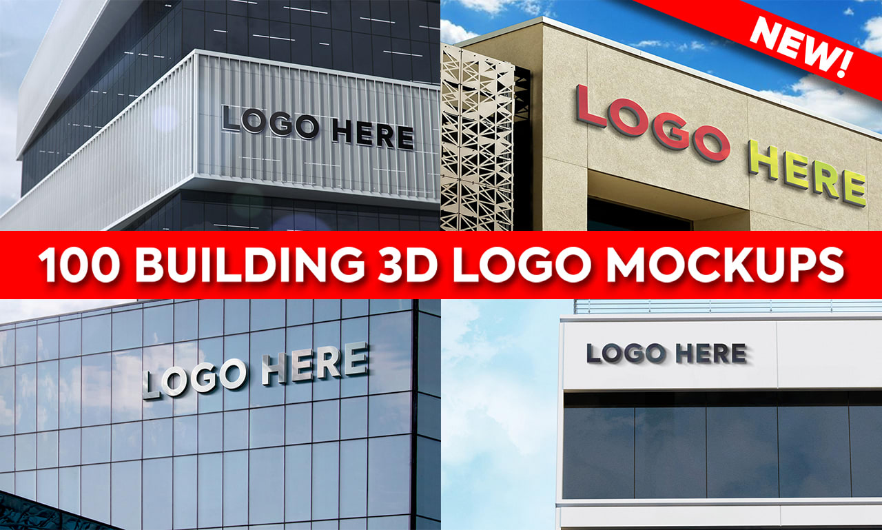 Logo Mockup 3d Sign Building Logo Mockup Branding