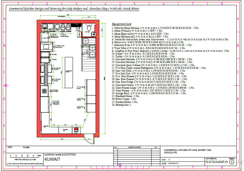 Commercial Kitchen Equipment Drawings