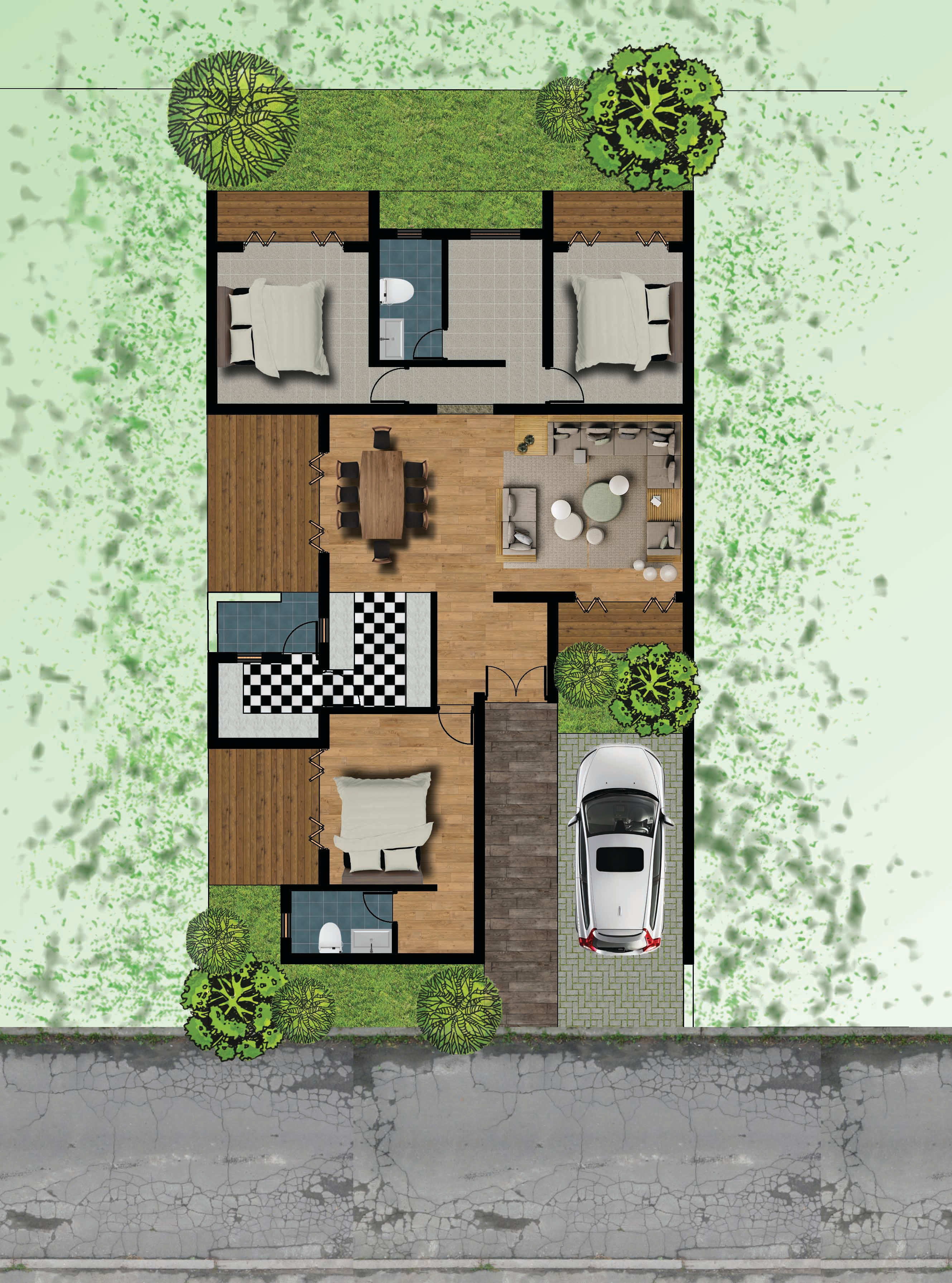 Plan View Render Realistic Buildings