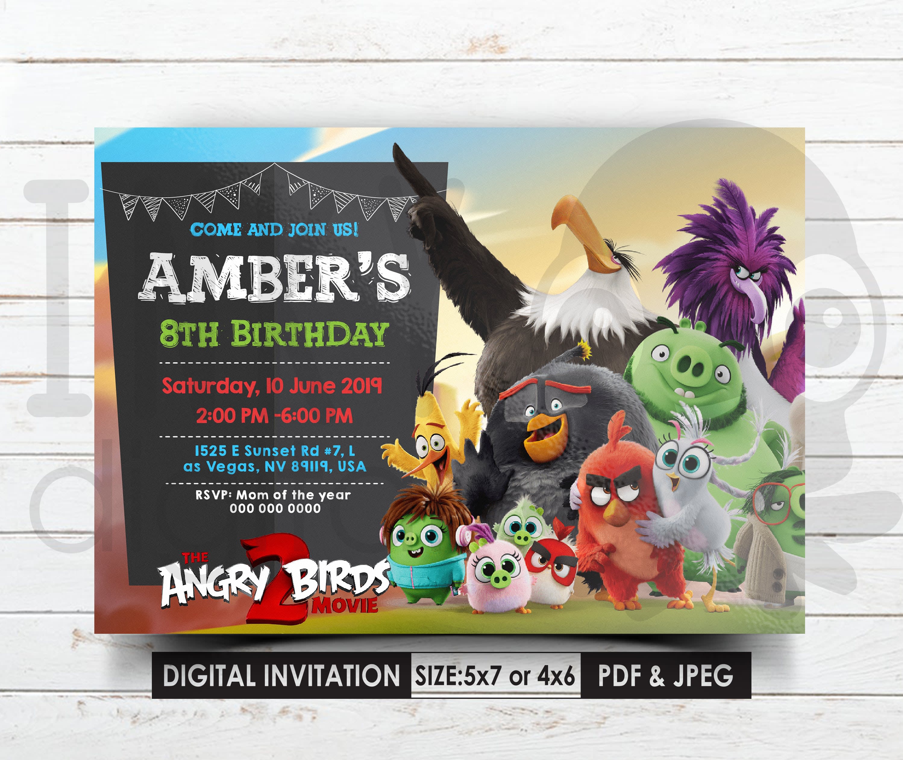 Angry Birds Invitation Printable Angry Birds Invitation, DIY