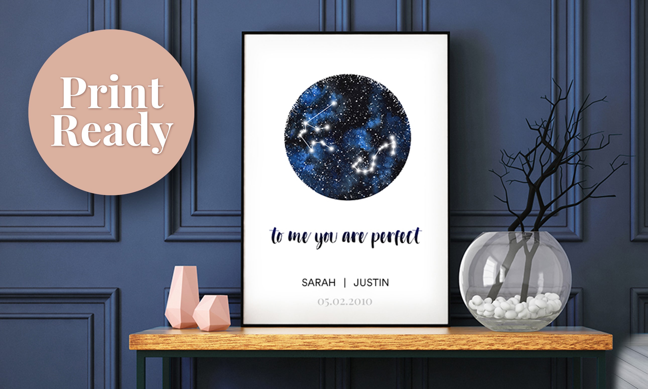 Personalized Zodiac Birth Poster Art & Collectibles Prints Digital ...