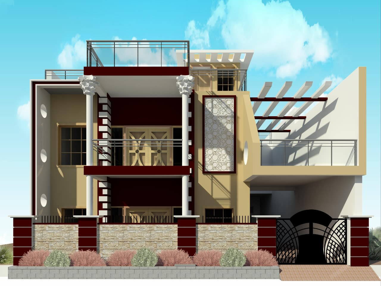 Rendered Elevation Drawing 2D Color Floorplan Renderings And Elevation