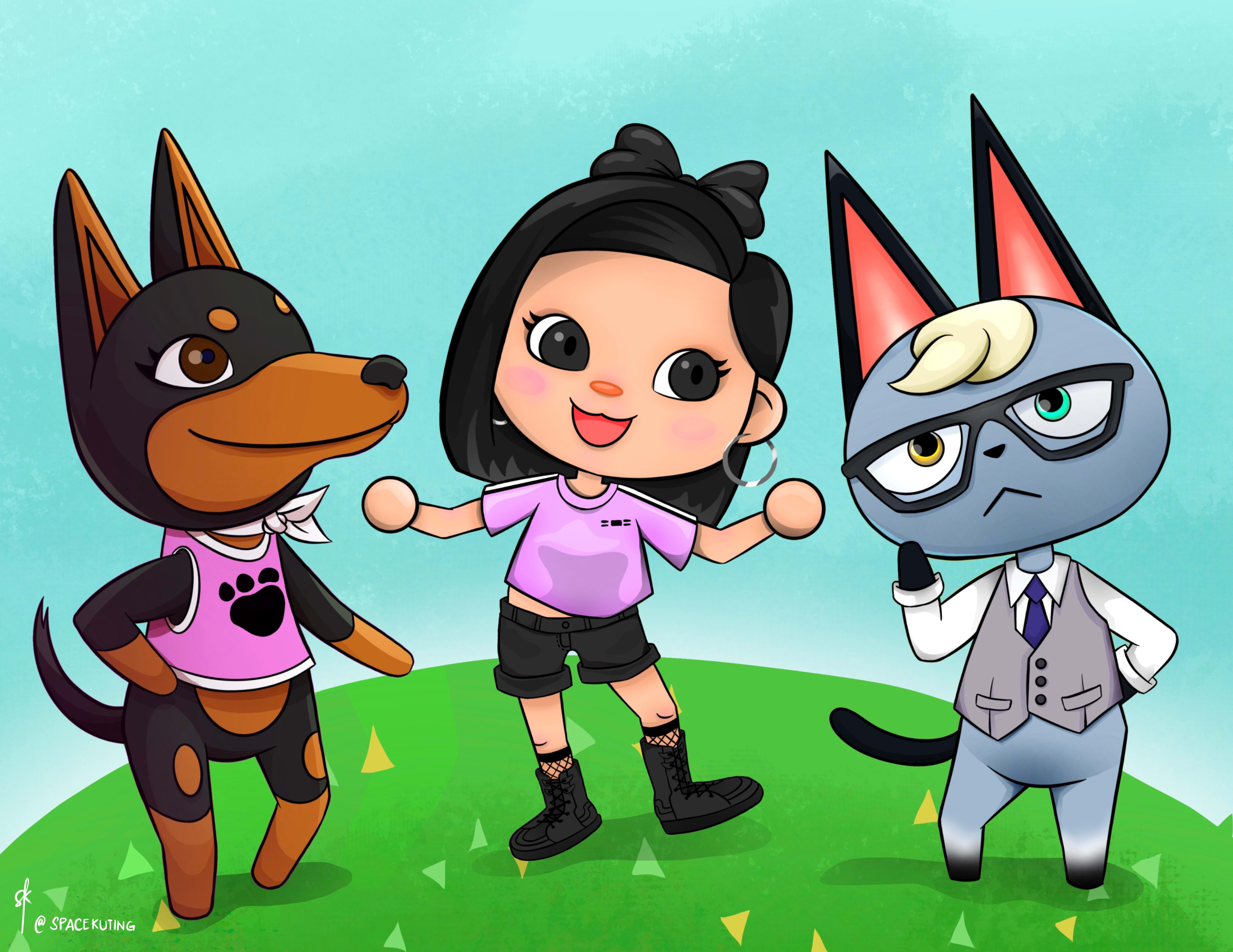 Pet Portraits Art & Collectibles Animal Crossing Style Custom Digital ...