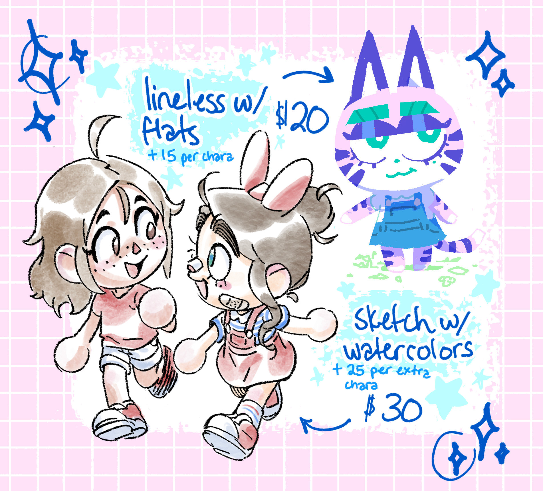 Custom Animal Crossing Sketch Your Villager and Pals Prints Art ...