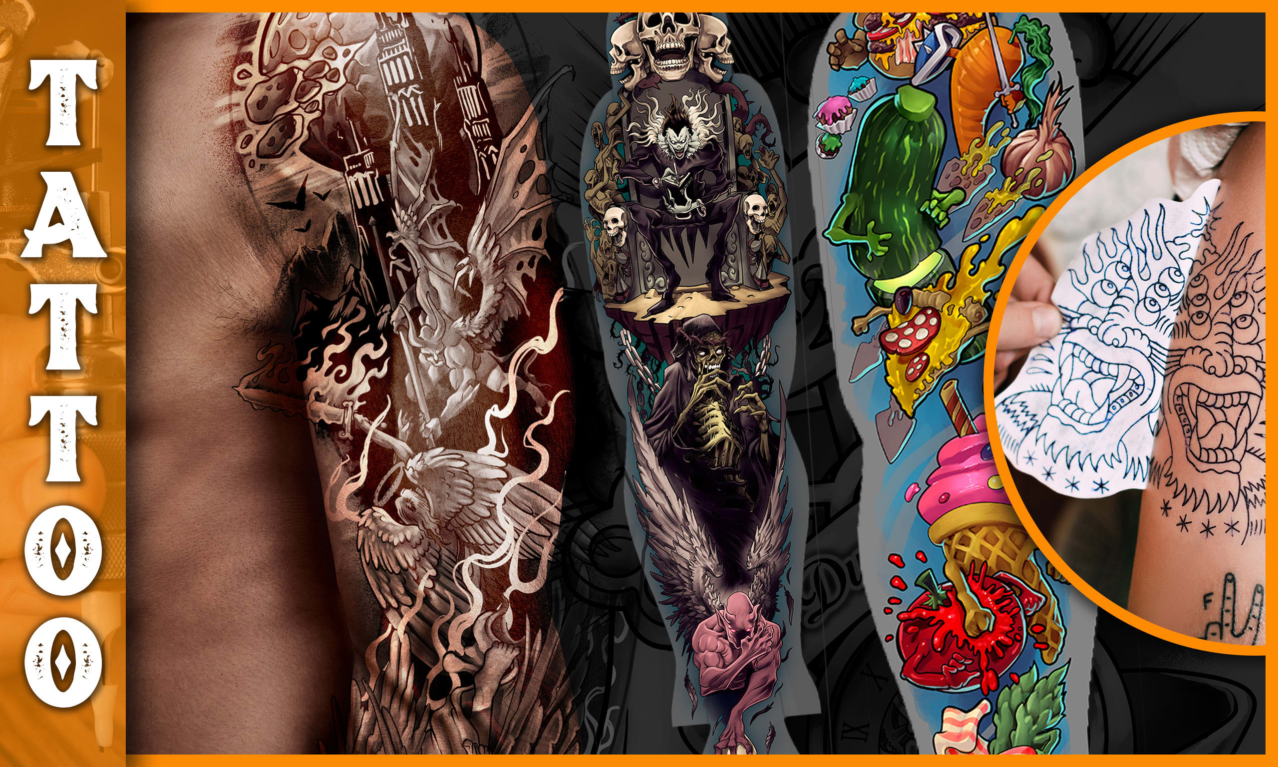 Il Modello Di Disegno Del Tatuaggio Rock