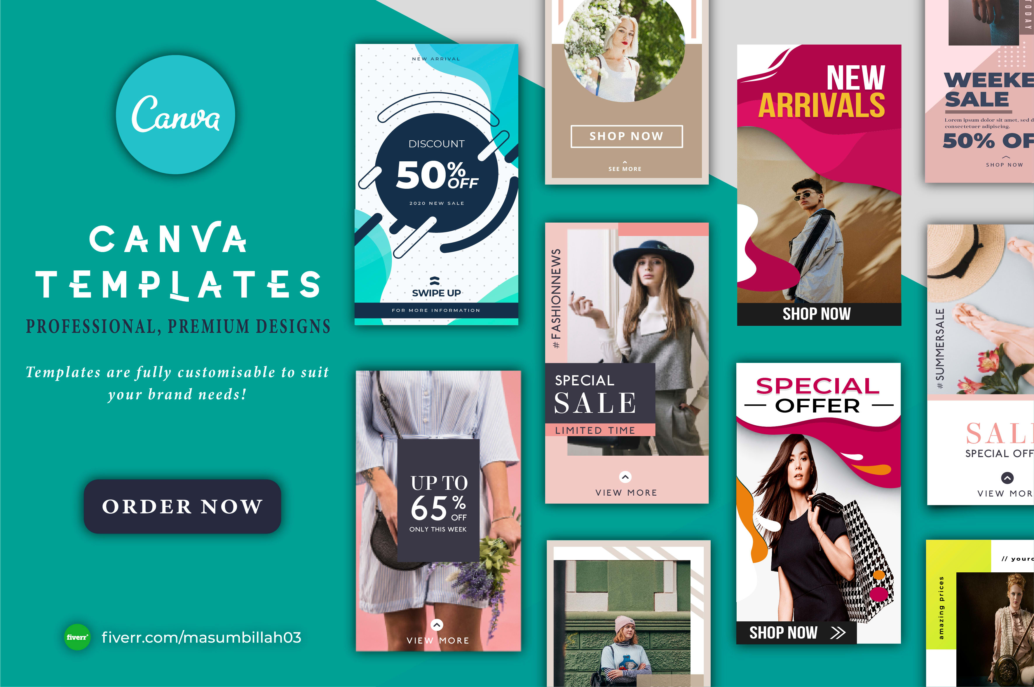 Design & Templates 50 Editable Canva Templates Social Media Templates ...