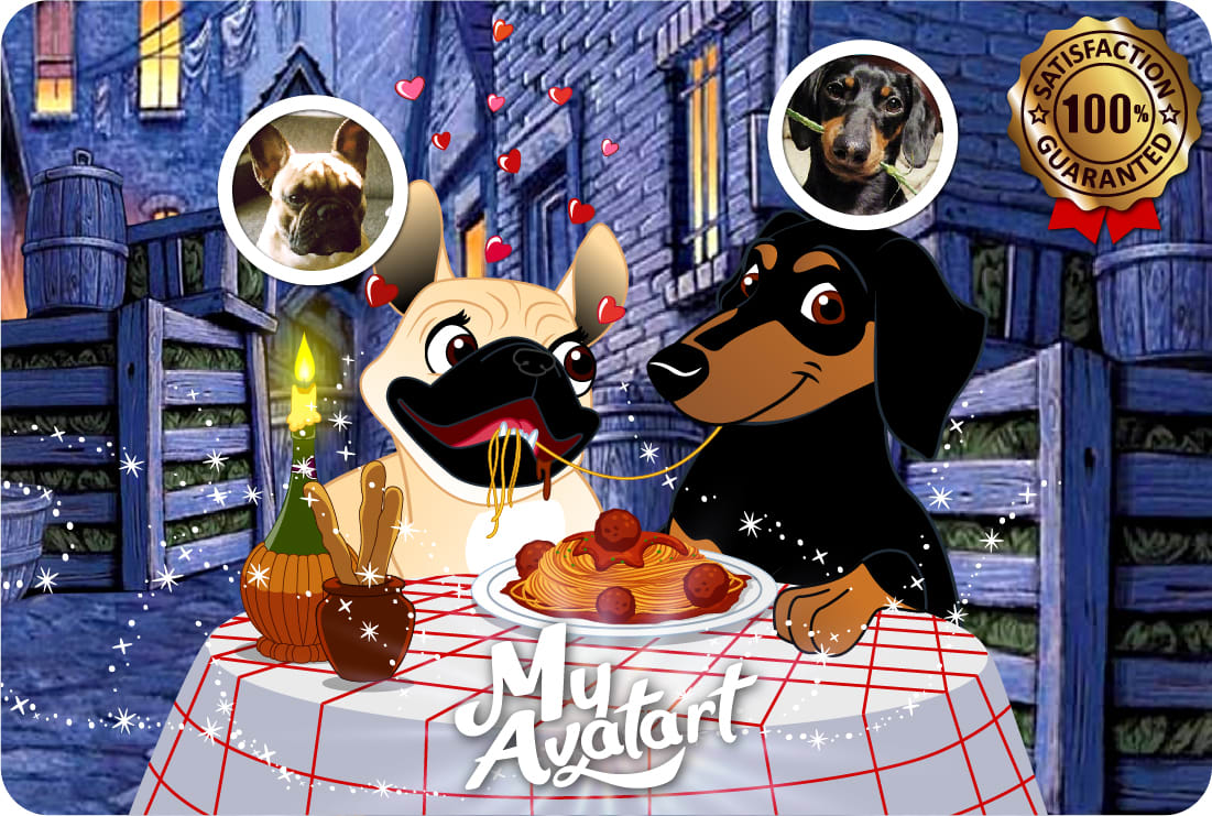 Art & Collectibles Disney Dog Portrait Cartoon Pet Portrait / Disney ...