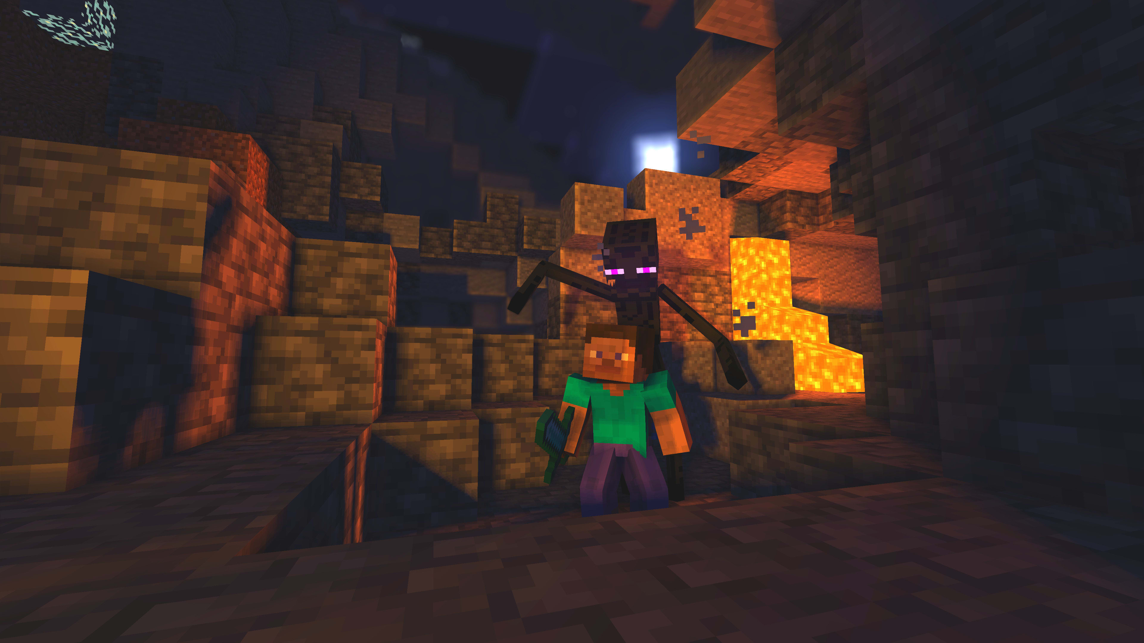 Sfondo Minecraft Herobrine Contro Steve