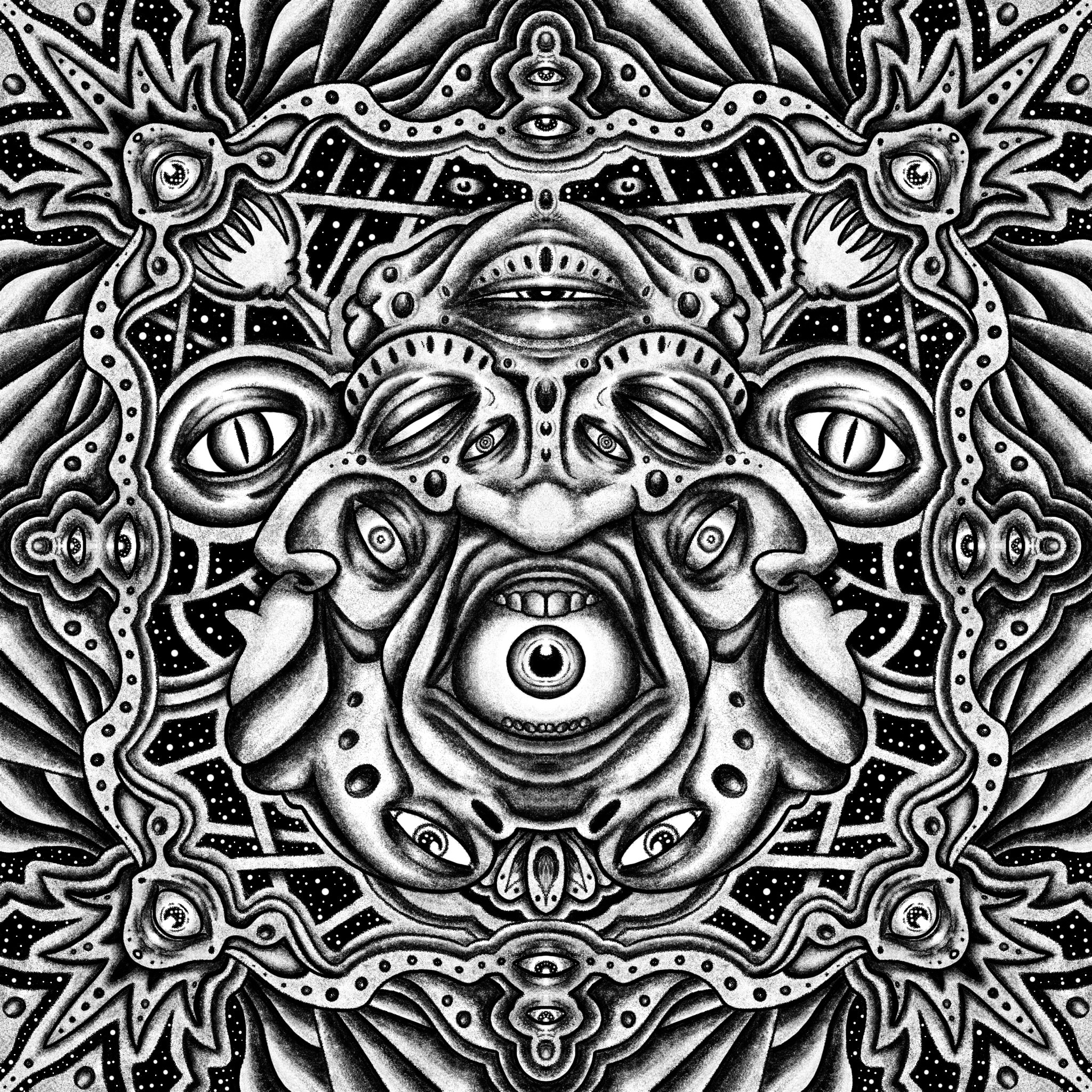 Trippy Geometric Shapes Vector Modern Seamless Geometry Pattern Trippy